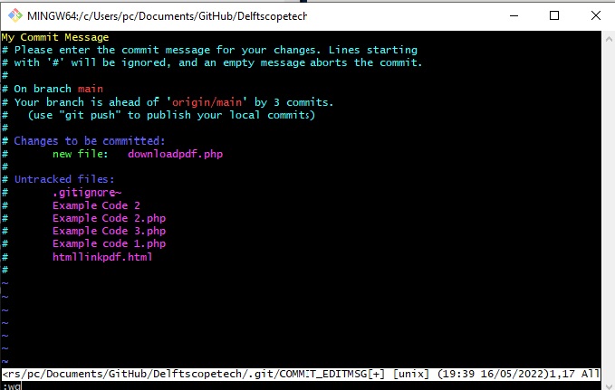 Close the Git Commit Editor on Windows | Delft Stack