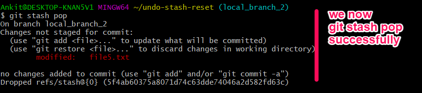 Git Stash のポップ コンフリクトを元に戻す | Delft スタック