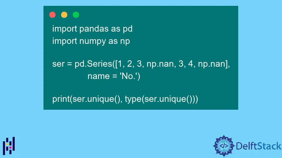 Pandas Series Series unique Function Delft Stack