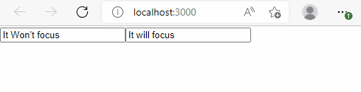 React を使用してレンダリングした後に入力フィールドにフォーカスを設定する | Delft スタック