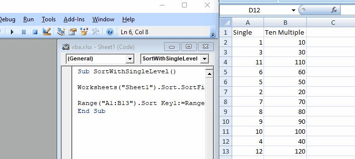 Sort Data Range by Specific Column in Excel VBA | Delft Stack